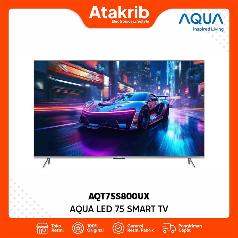 QLED GOOGLE TV 4K 75 INCH MEREK AQUA, TYPE AQT75S800UX