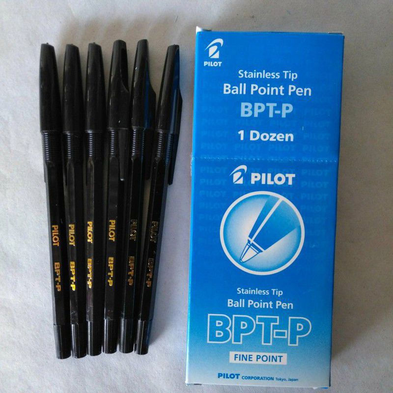 Ballpoint BPT-P/ Pulpen Pilot BPTP warna Hitam dan Biru PER LUSIN