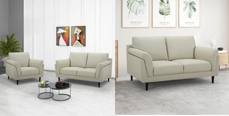 Informa Kano Sofa Kulit - Putih Off White - Kano Set - 2-2-1