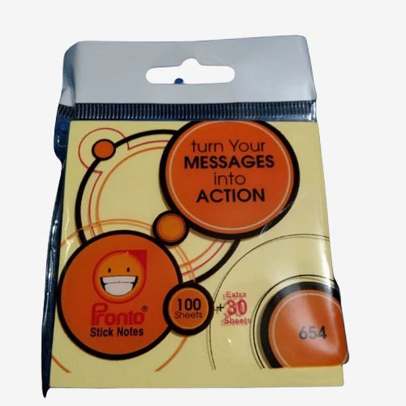 Post it / Stick Note Pronto Yellow 76 x 76 mm (654)