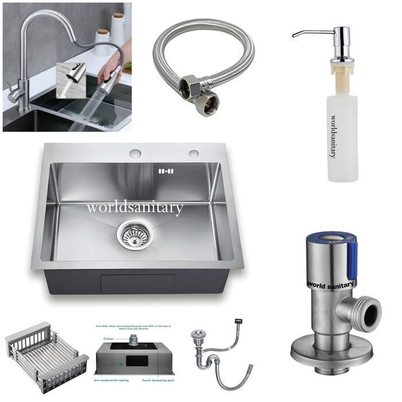Wastafel Set Stainless Steel / kitchen sink steinles 304 UK 40*50 cm