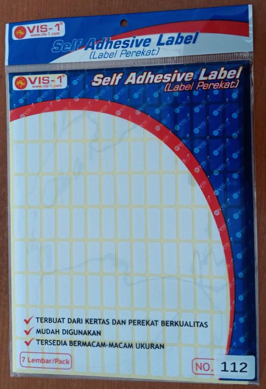 Kertas label no 112 - VIS 1