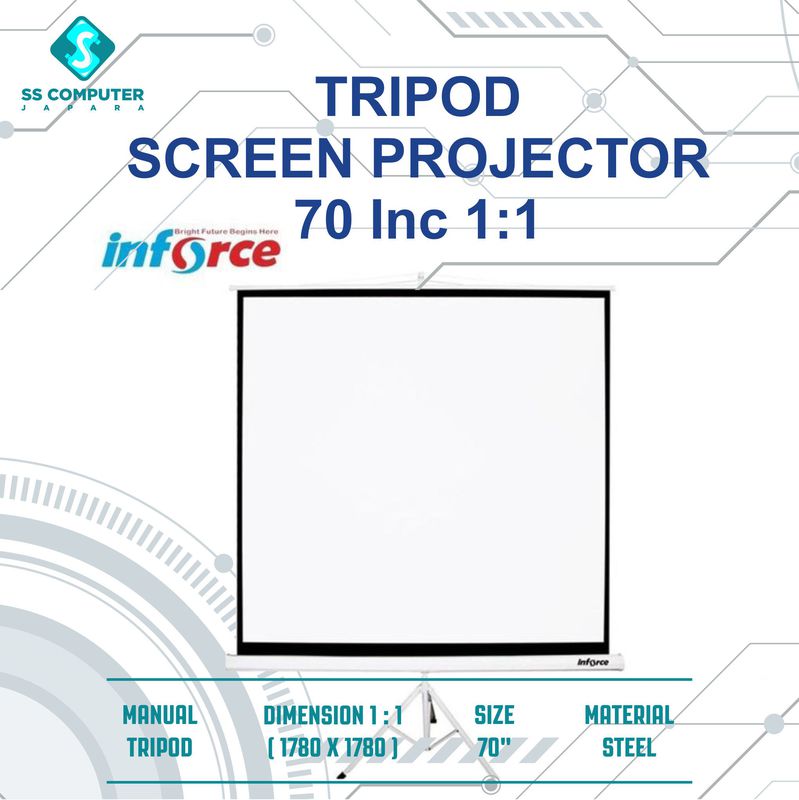 Tripod Screen Projector 70 inc 1:1 / Layar Proyektor Inforce