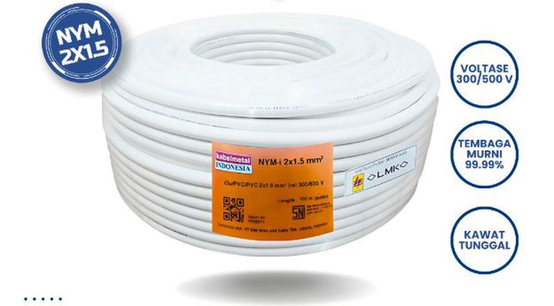 Kabel Metal NYM 2 x 1.5MM Putih (100m)