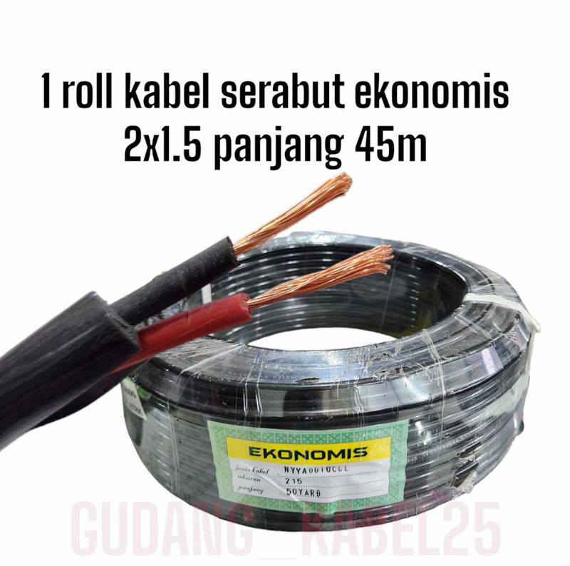 Kabel Serabut 2x1,5 mm