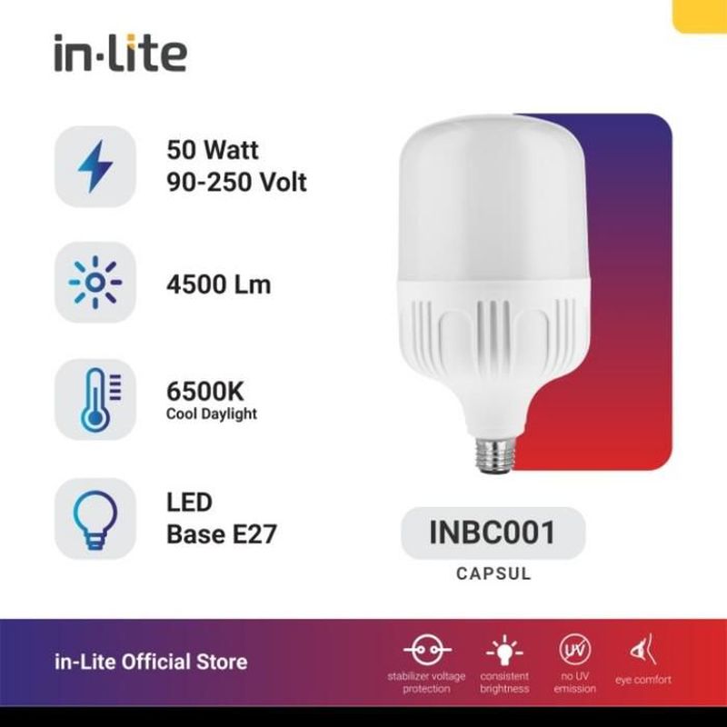 Lampu Inlite 50 Watt LED Kapsul