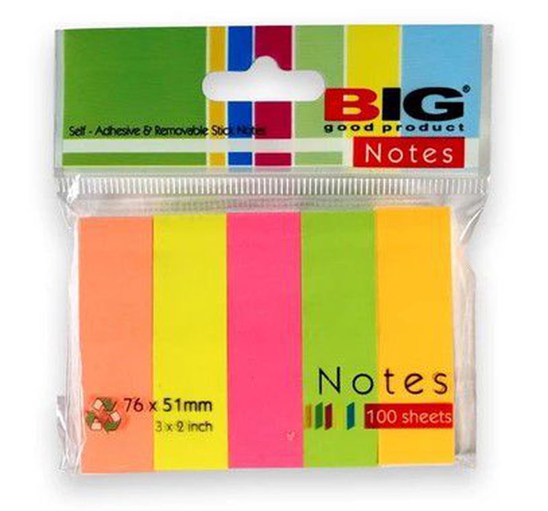 Sticky Notes Big 76mm x 51mm - 5 baris