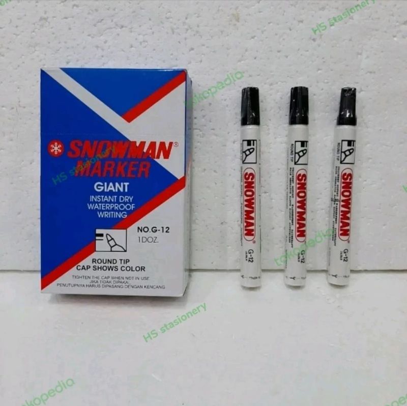 Spidol snowman permanet hitam