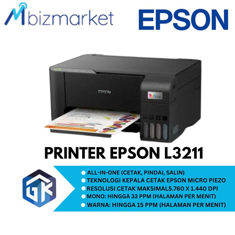 PRINTER EPSON ECOTANK L3211 A4 (Print Scan Copy)