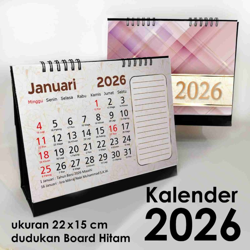 Cetak Kalender Meja Custom - Isi 7 Lembat