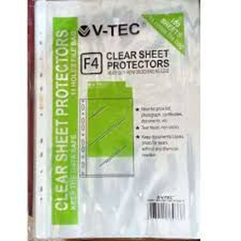 CLEAR SHEET PROTECTOR V-TEC FOLIO ISI 100