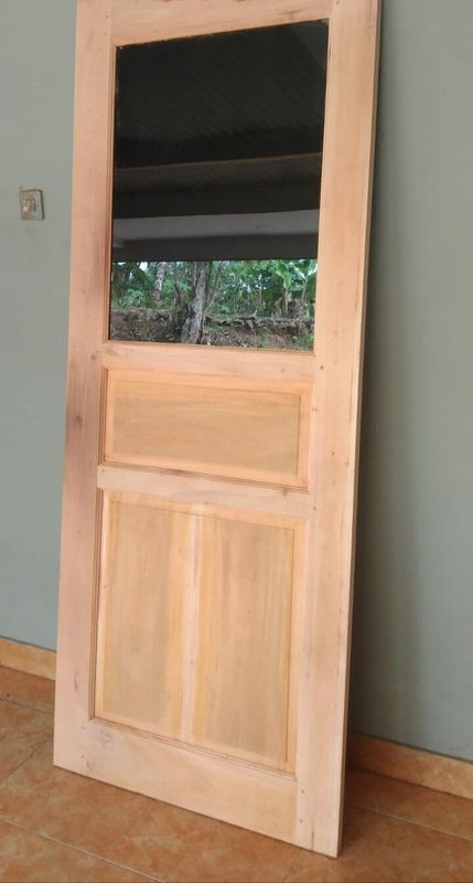 Pintu Kaca List Kayu + Ongkos Pasang