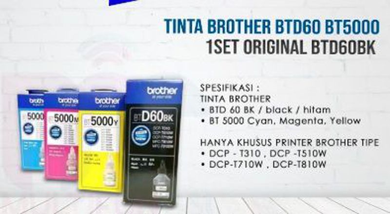 Tinta Brother BTD60 BT5000 1set Original BTD60BK BT 5000 Dye Ink D60BK ...