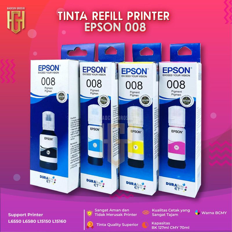 1 Set 4 Pcs Tinta Epson 008