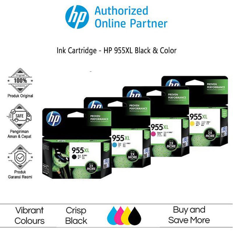 Cartridge Original HP 955XL 955 XL Tinta Printer 8210 8216 7740 8720 ...