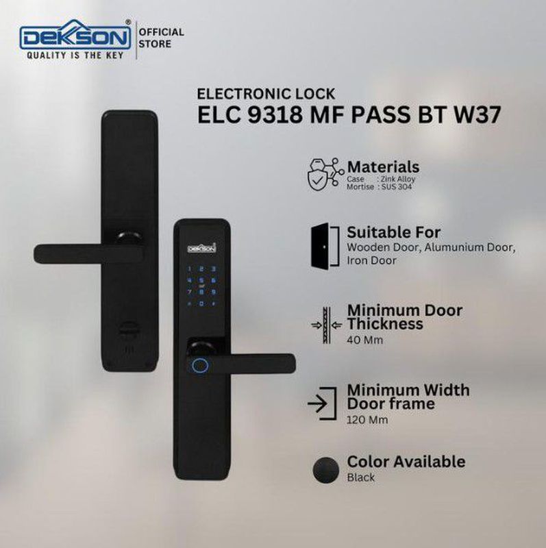 DEKKSON Electronic Lock Kunci Digital ELC 9318 MF PASS BT
