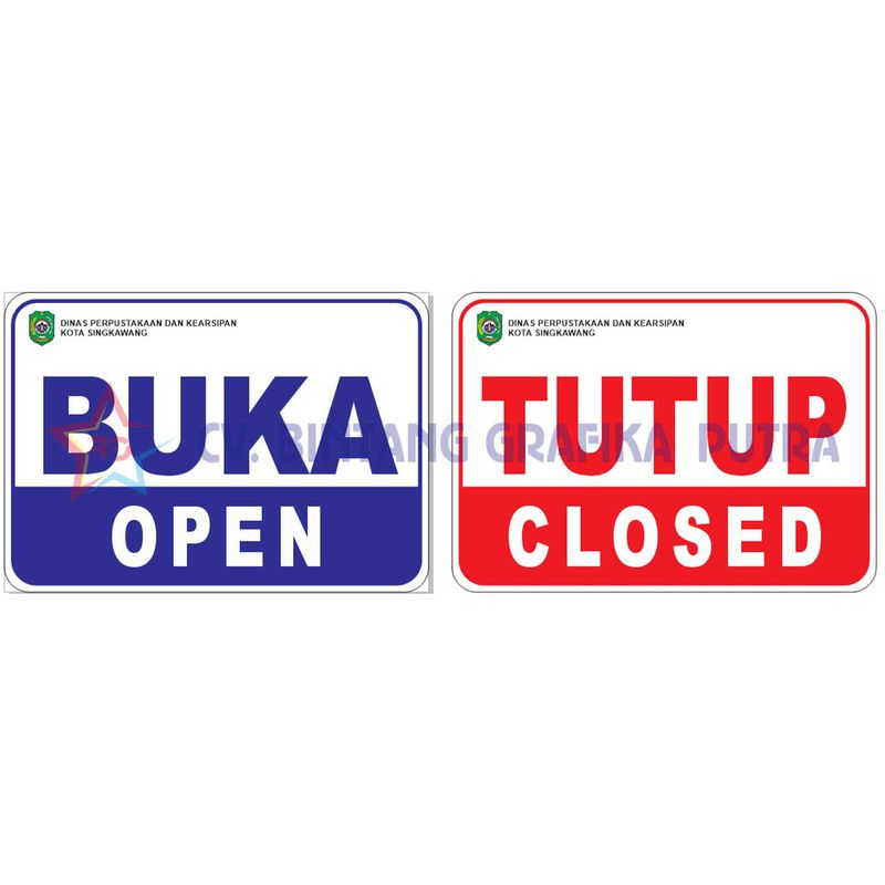 Akrilik Sign Open Close uk a4