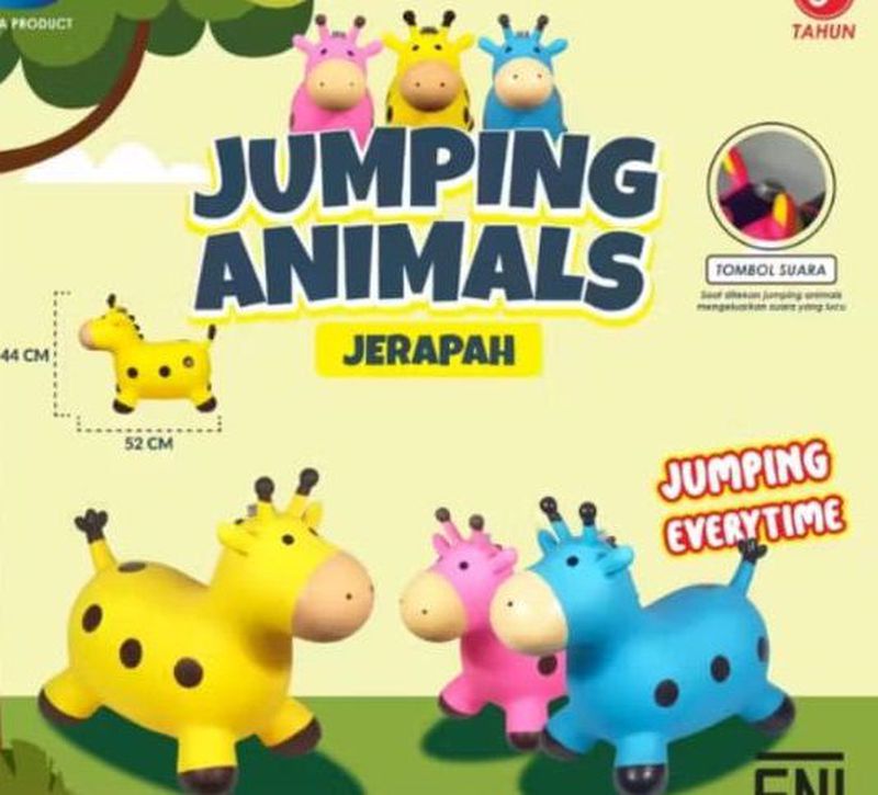 MAINAN ANIMAL JUMPING KARET JERAPAH SOUND & LIGHT