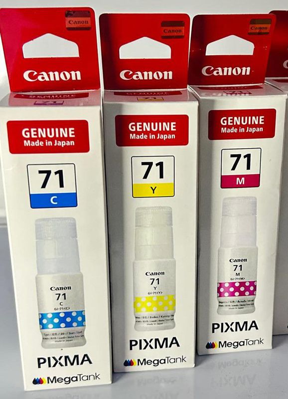 Tinta Canon GI-71 Colour Original (Cyan / Magenta / Yellow) 70ml - Merah