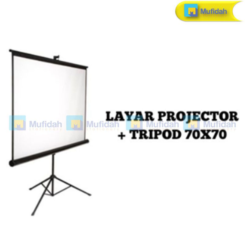 LAYAR PROJECTOR + TRIPOD 70X70