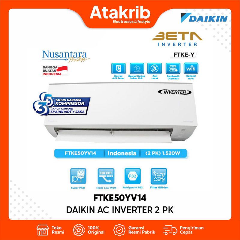 AC SPLIT INVERTER 2PK MEREK DAIKIN, TYPE FTKE50YV14