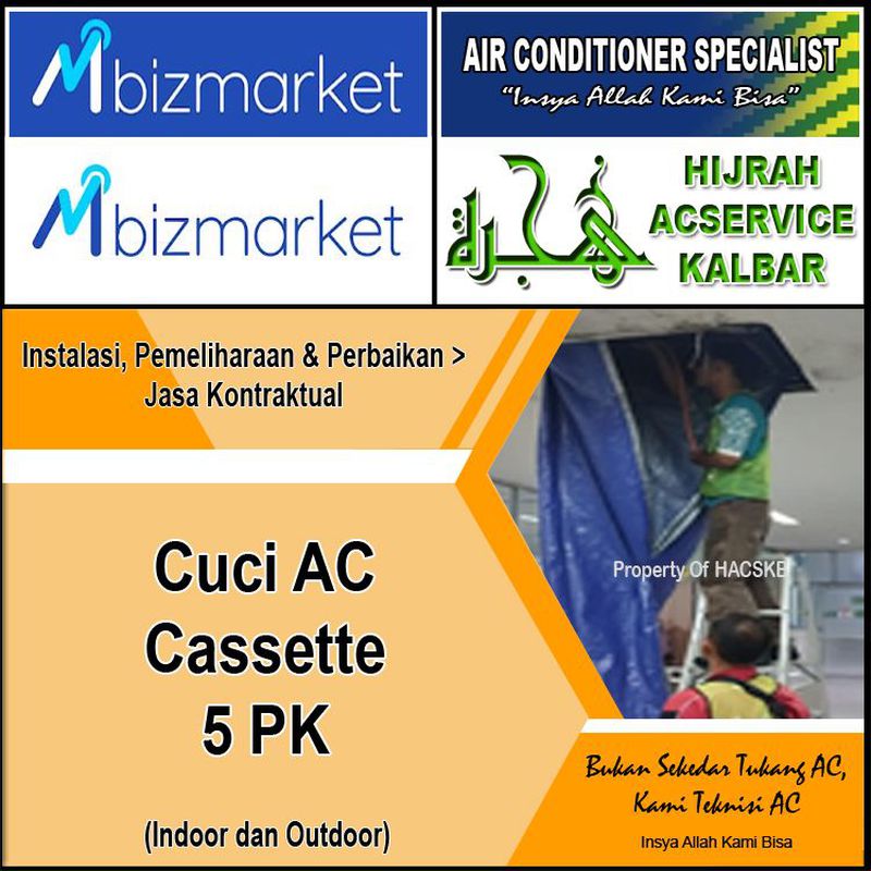 Cuci AC Cassette 5 PK (Indoor dan Outdoor)