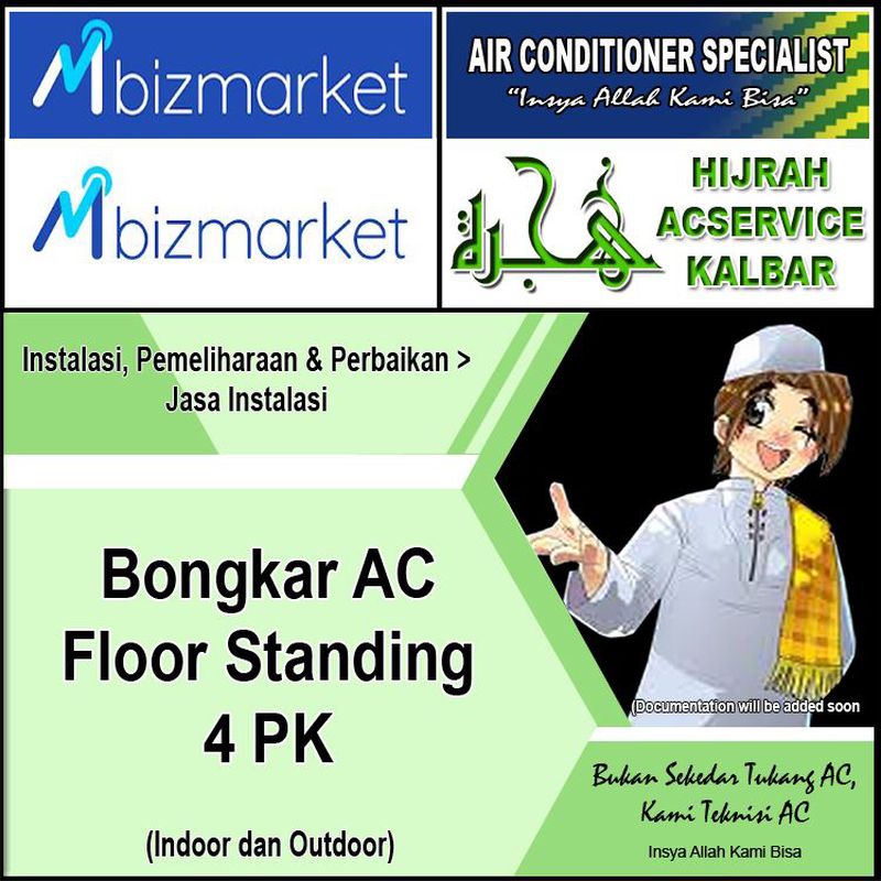 Bongkar AC Floor Standing 4 PK (Indoor dan Outdoor)