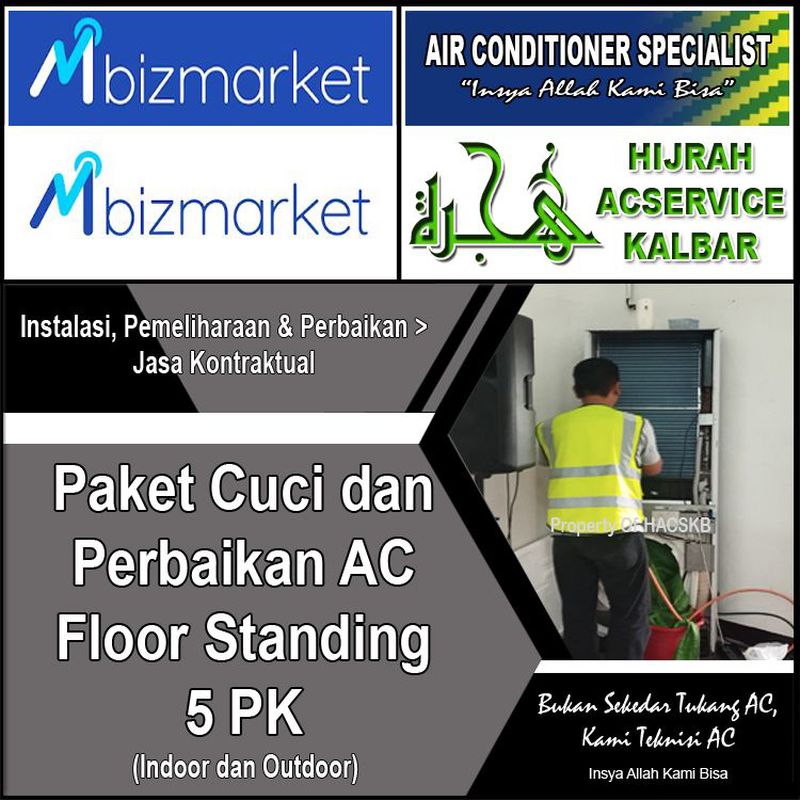 Paket Cuci dan Perbaikan AC Floor Standing 5 PK (Indoor dan Outdoor)