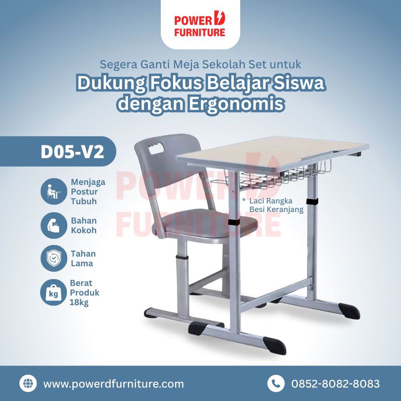 Kursi Sekolah D05 v2 - Meja Kursi Sekolah | Kursi Sekolah SD