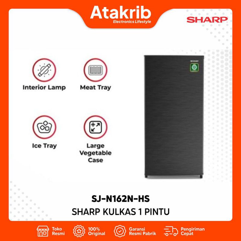 KULKAS 1 PINTU MEREK SHARP, SJ-N162N-HS