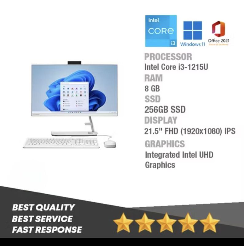 Komputer / PC LENOVO PC AIO IdeaCentre 3 221AP7 Intel Core 13 1215U8GB ...