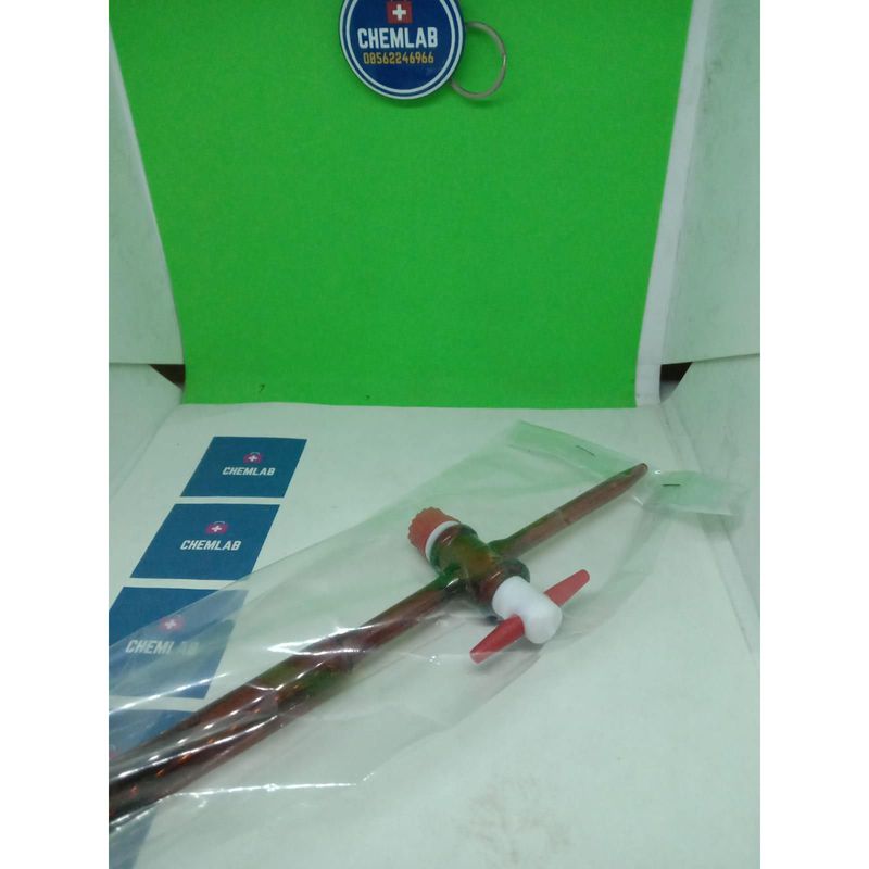 Buret Amber 50mL Burette Amber glass kran tefon