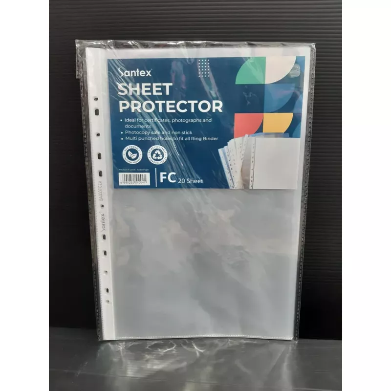 CLEAR SHEET PROTECTORS SANTEX FOLIO