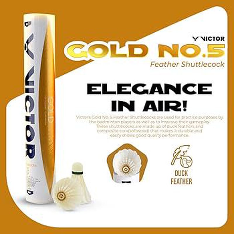 Shuttlecock / Bola Bulu Tangkis Victor 5 Star Gold Badminton Shuttlecock