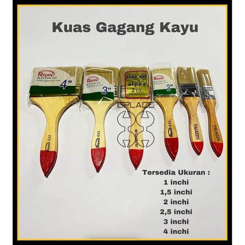 Kuas Cat SATUAN Gagang Kayu - 4 Inch