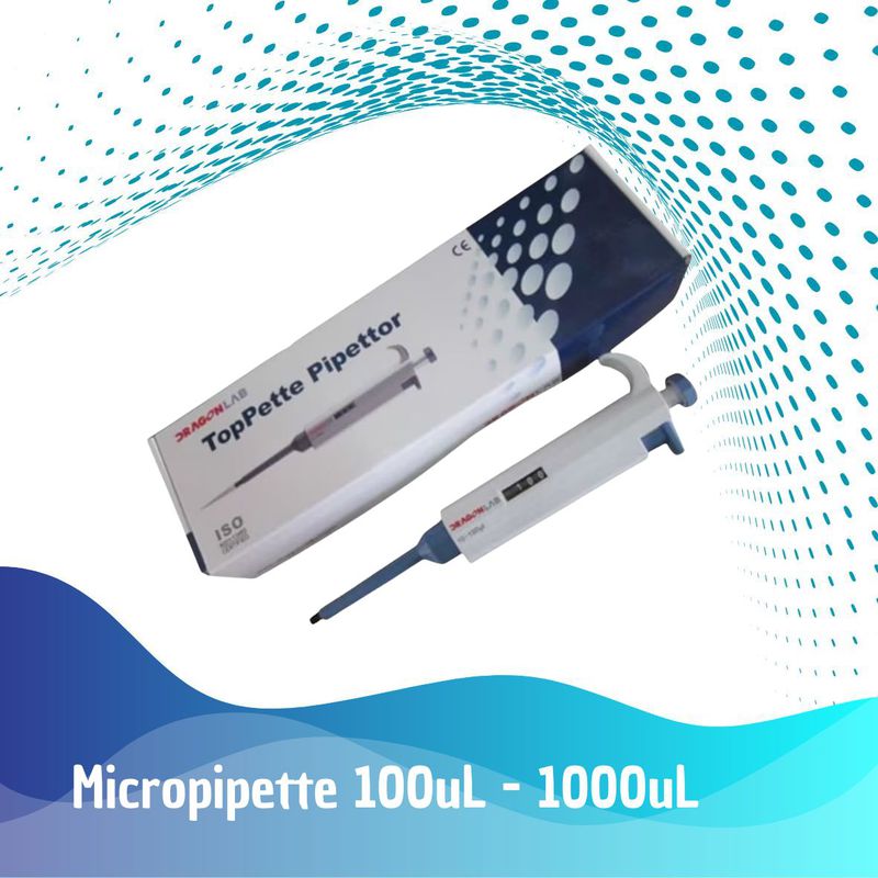 DRAGONLAB Micropipette TopPette Single Channel Pipettor 100uL-1000uL
