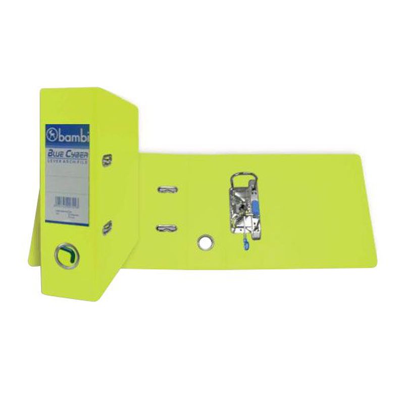 Bambi PVC Lever Arch File 1016 - A5 - 75 mm - Kuning Fluoro - 1 Box Isi ...