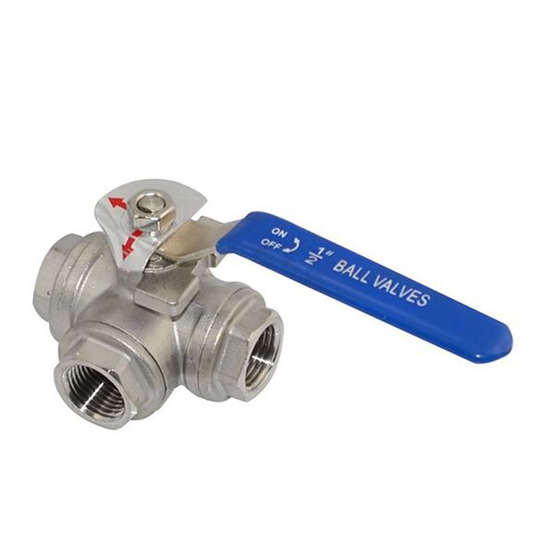 Kitz Ball Valve Stainless Steel - 0.5 Inci - Silver/Biru - Silver/Biru