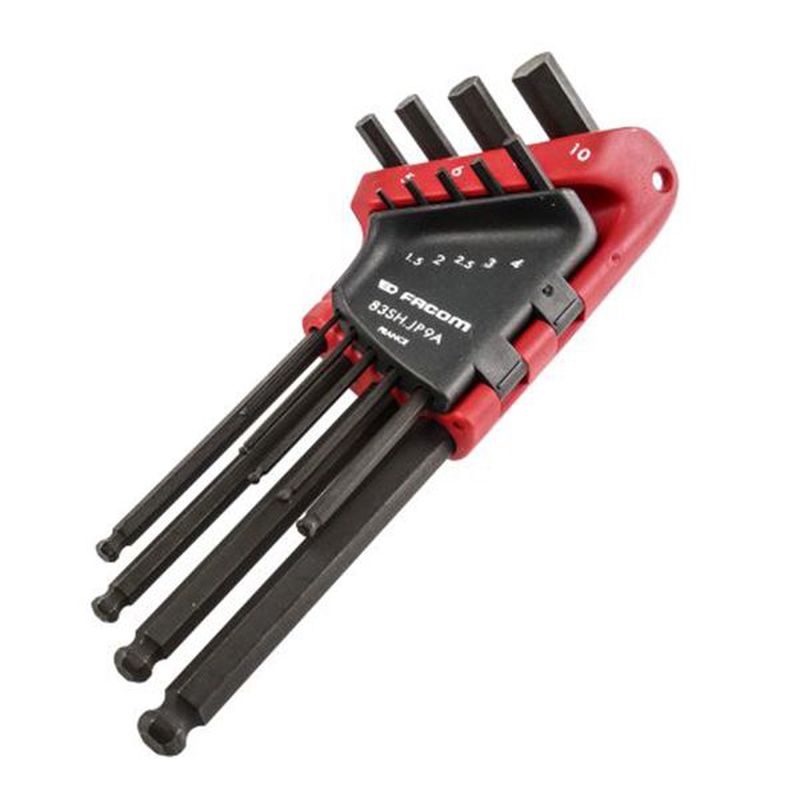 Facom Set L Shape Long Arm Hex Key - Hitam - 1 Set Isi 6 Pcs