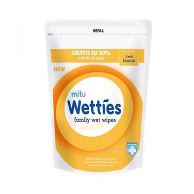 Mitu Wetties Family Tisu Basah Refill - Lemon - 1 Karton Isi 24 Pak ...