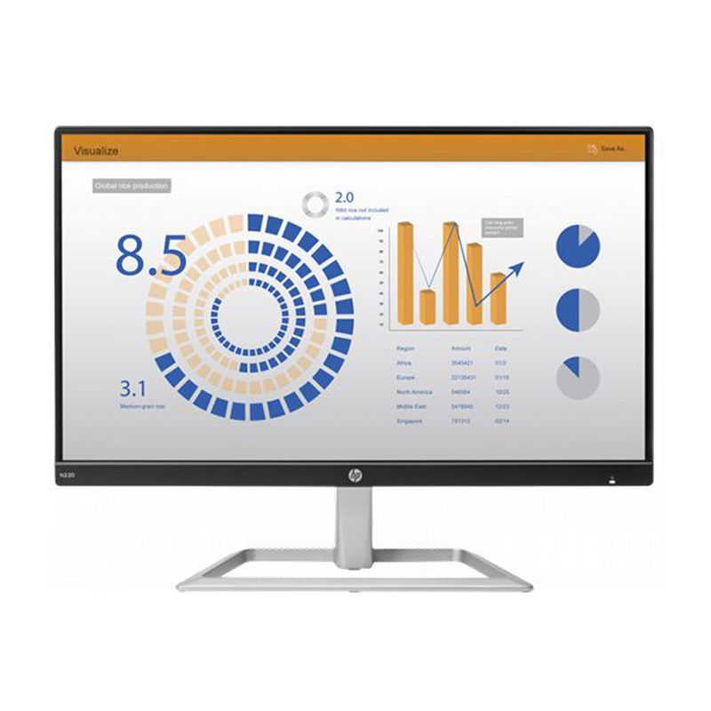HP Full HD LED Monitor N220 - 21.5 Inci - Hitam - Hitam