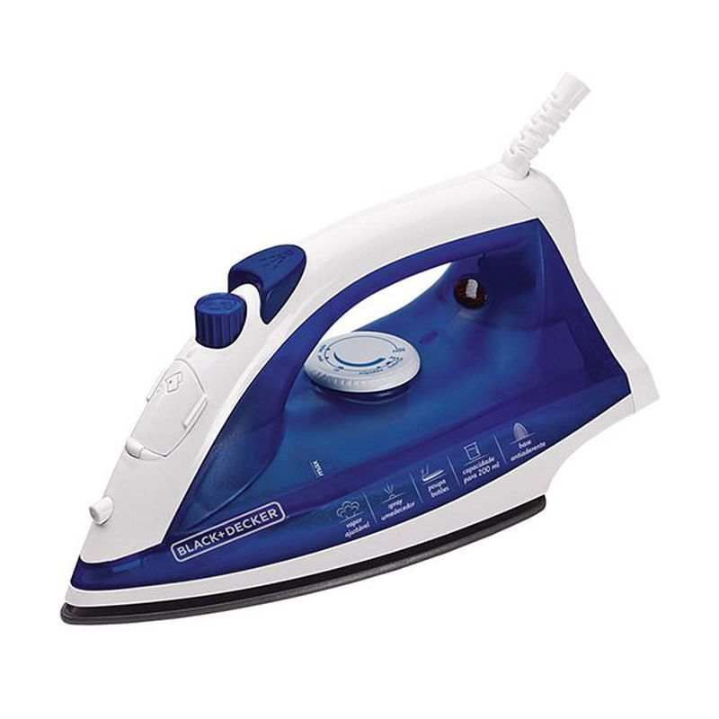 Black+Decker Automatic Steam Iron AJ2000B1 - 450 Watt - Biru - Biru