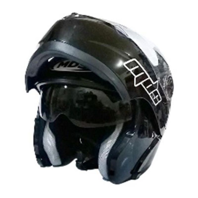 MDS Pro Rider Helm Fullface Modular - All Size - Hitam - Hitam
