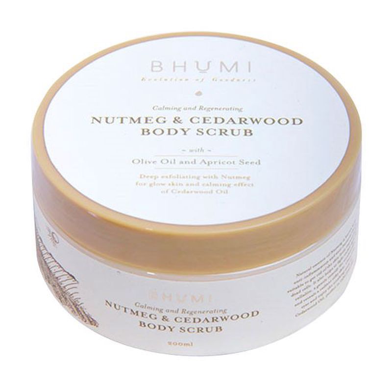 Bhumi Body Scrub - Nutmeg & Cedarwood - 1 Karton Isi 10 Pcs @ 200 gram