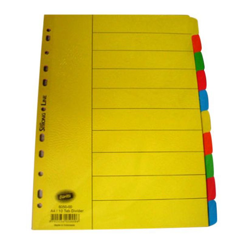 Bantex Divider & Index 6050 - A4 - Warna Campuran - 1 Pak Isi 12 Set @ 10 Lembar - Campuran