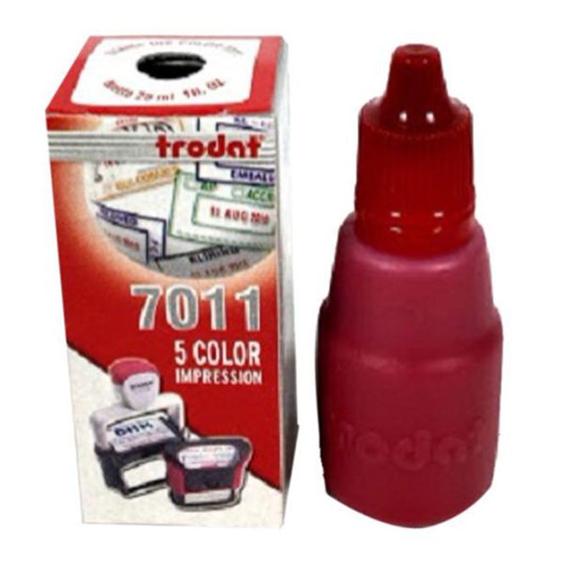 Trodat Tinta Stempel 7011 - 25 ml - Tinta Merah - 1 Kotak Isi 12 Pcs ...