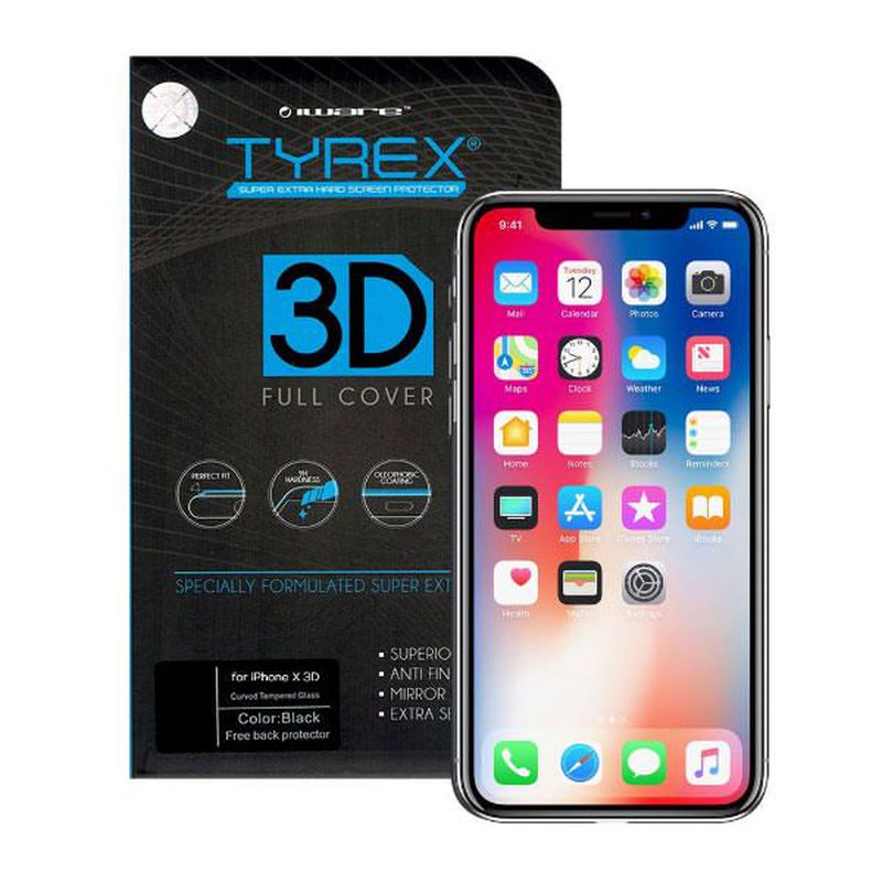Tyrex 3D Full Cover Tempered Glass for iPhone X - Putih Transparant ...