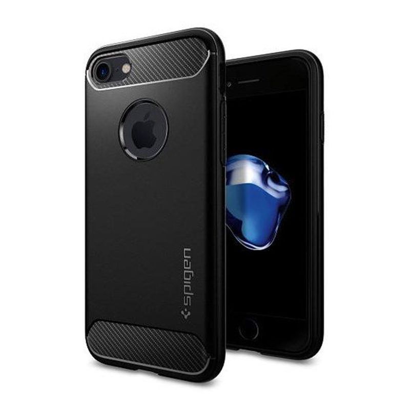 Spigen Rugged Armor Case for iPhone 7 & 8 - Hitam - Hitam