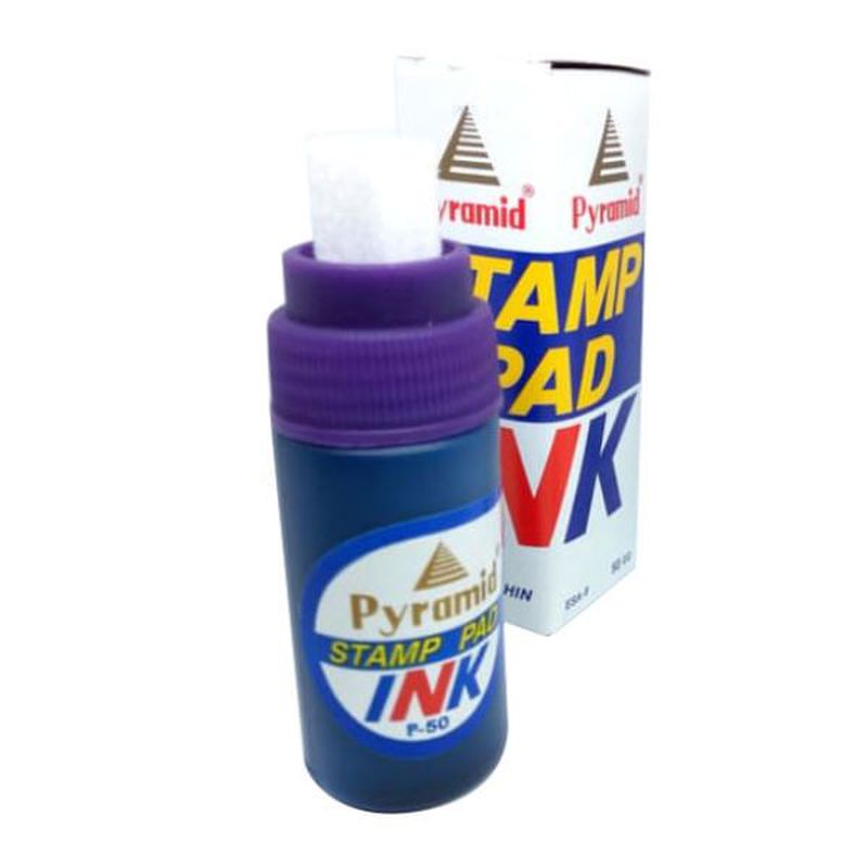 Pyramid Stamp Pad Ink - Ungu - 1 Kotak Isi 12 Pcs @ 50 ml - Ungu