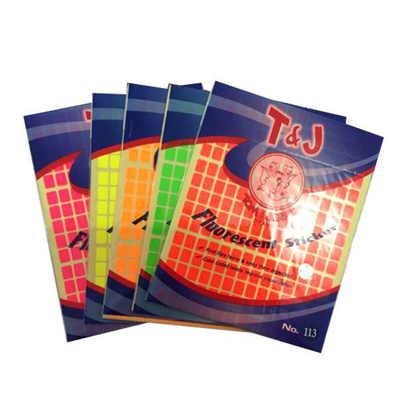 T&J Sticker Label Warna No. 113 - Warna Campuran - 1 Karton Isi 25 Pak ...